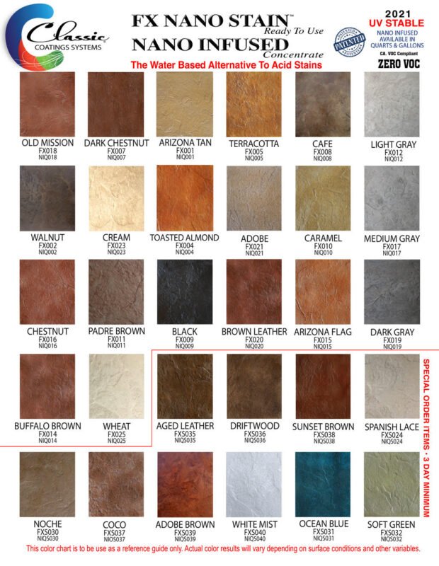 NANO-INFUSED DECORATIVE CONCRETE STAIN / Classic Coat Systems - Icasa ...